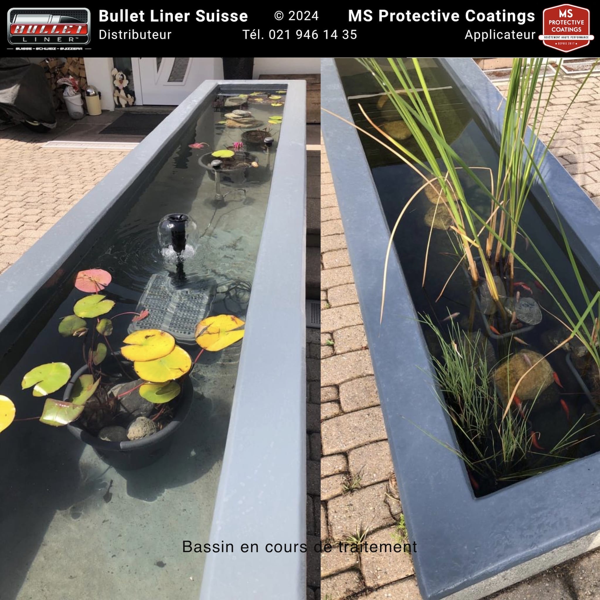 Rénovation d'un bassin en béton avec Bullet Liner - Bullet Liner Suisse