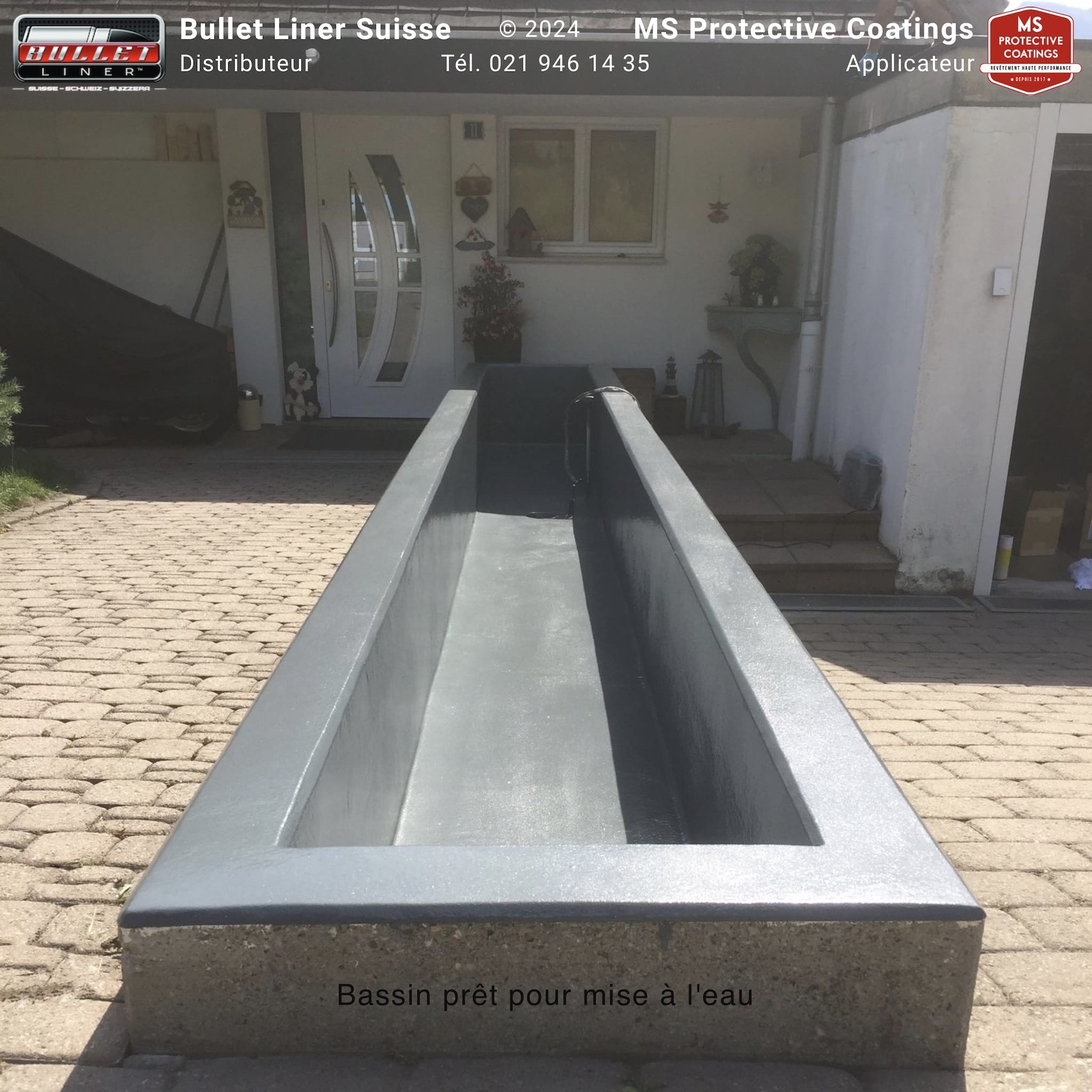 Rénovation d'un bassin en béton avec Bullet Liner - Bullet Liner Suisse